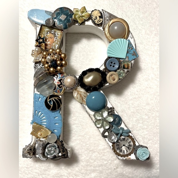 Art | Decorative Letter R Vintage Jeweled Letter R Nursery Room ...